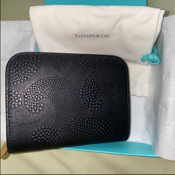 Tiffany & Co. | Bags | Tiffany Co Wave Leather Small Zip Around Wallet ...